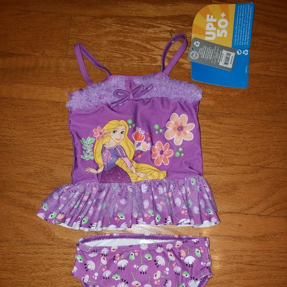 Disney | Swim | Disney Store Tangled Rapunzel Swimsuit Girl Size 2 ...